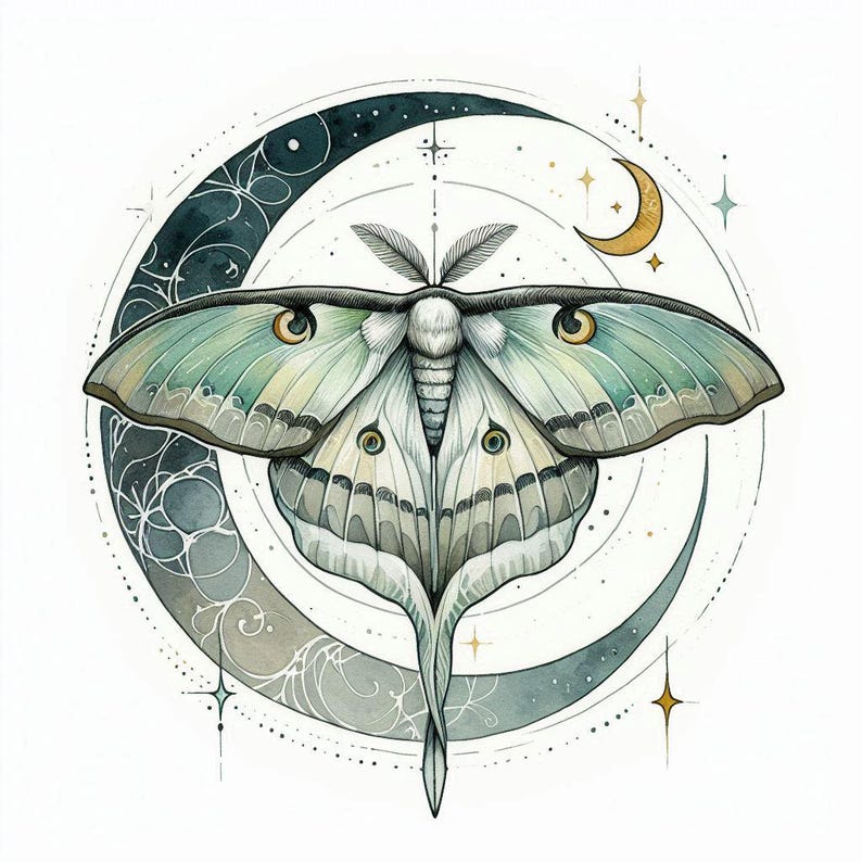 Luna Moth Spirit Blank Writing Journal With 150 Pages Paperback Bound ...