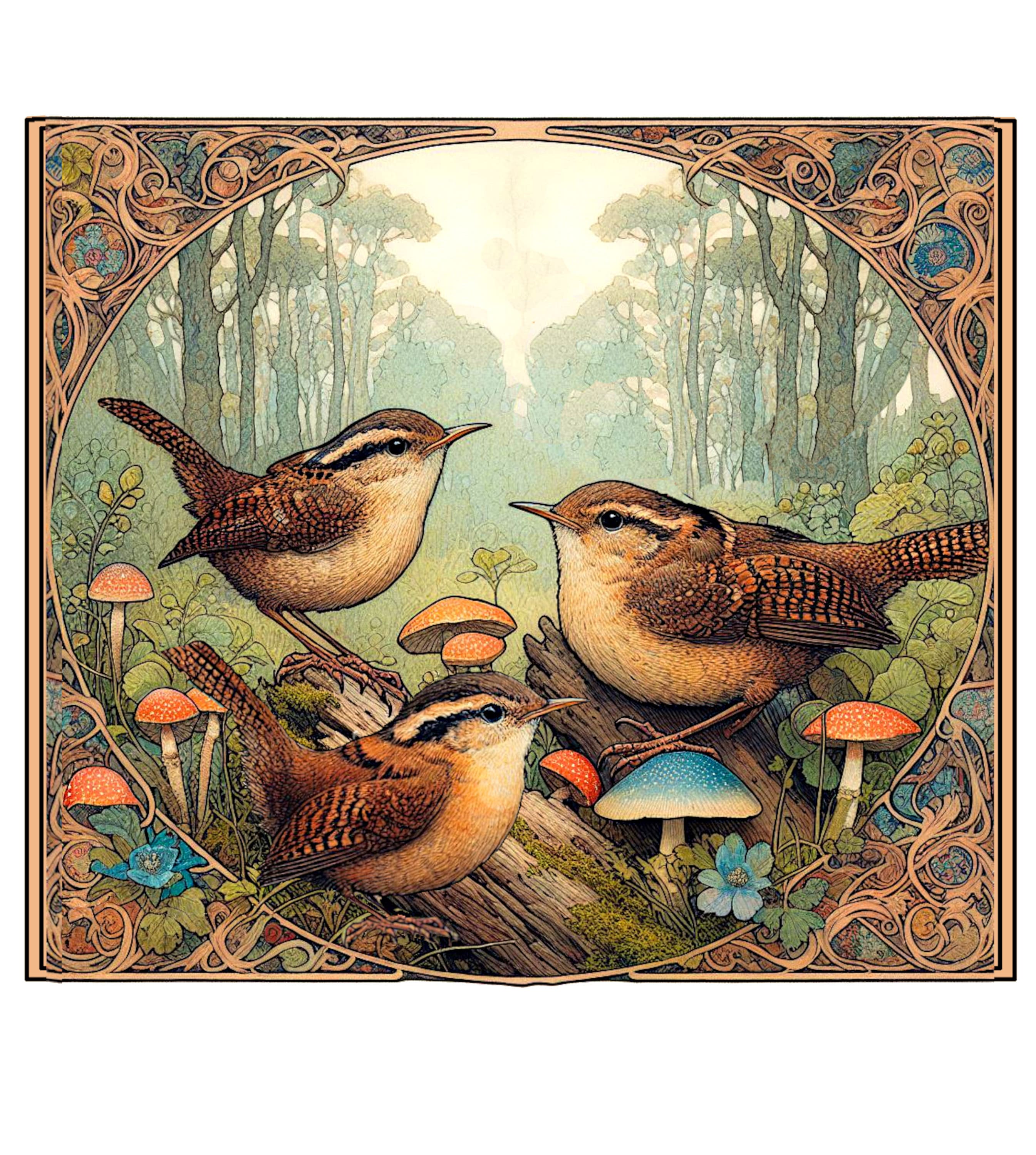 Wren Bird PNG Prints, Nature Art for Cards & Wall Decor (digital ...