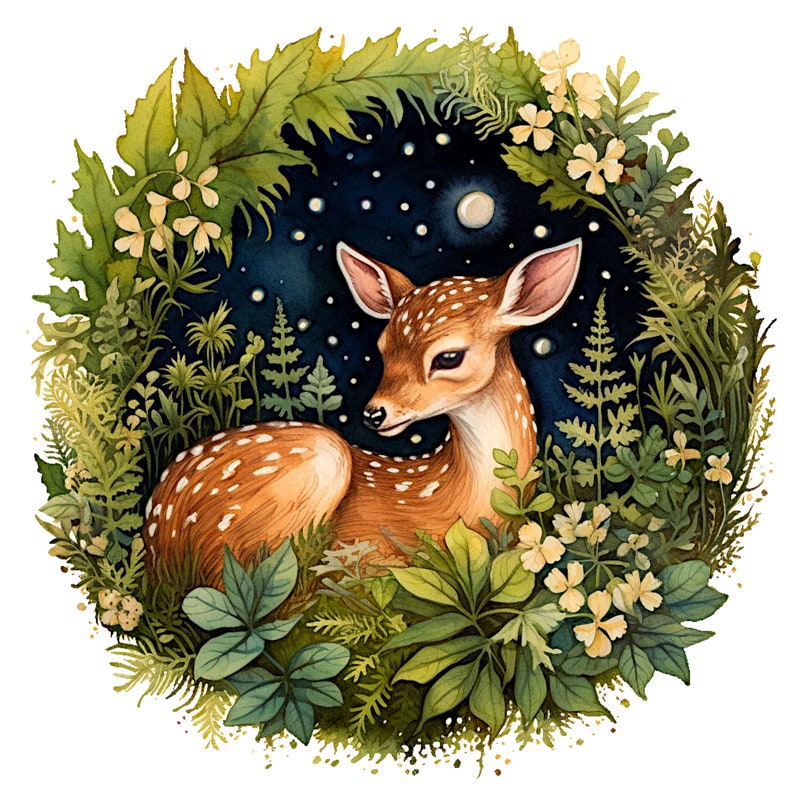 Sleeping Fawn Art - Etsy