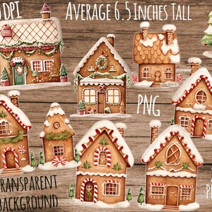Gingerbread Village Christmas Clip Art Set of 20 Printable Gingerbread ...