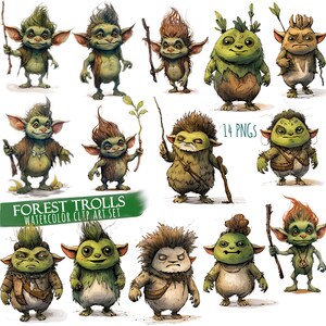 Forest Trolls Clip Art Set of 14 Funny Troll Pngs Printable Forest ...