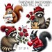 Woodland Hearts Png Printables Set of 8 Cute Valentine Clip Art Animals ...