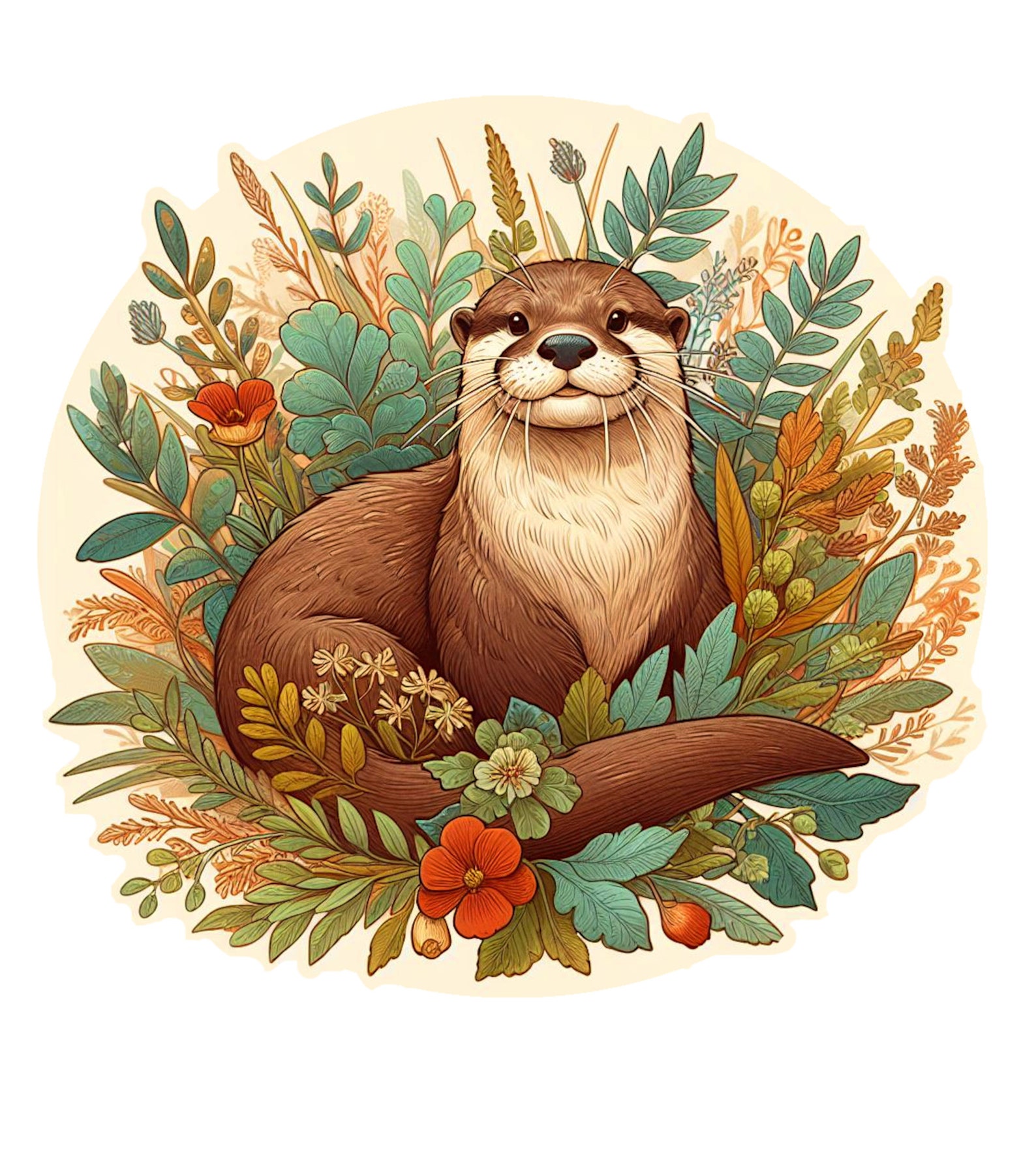 Forest Creatures Woodland Beaver PNG and Otter Printable Stickers ...