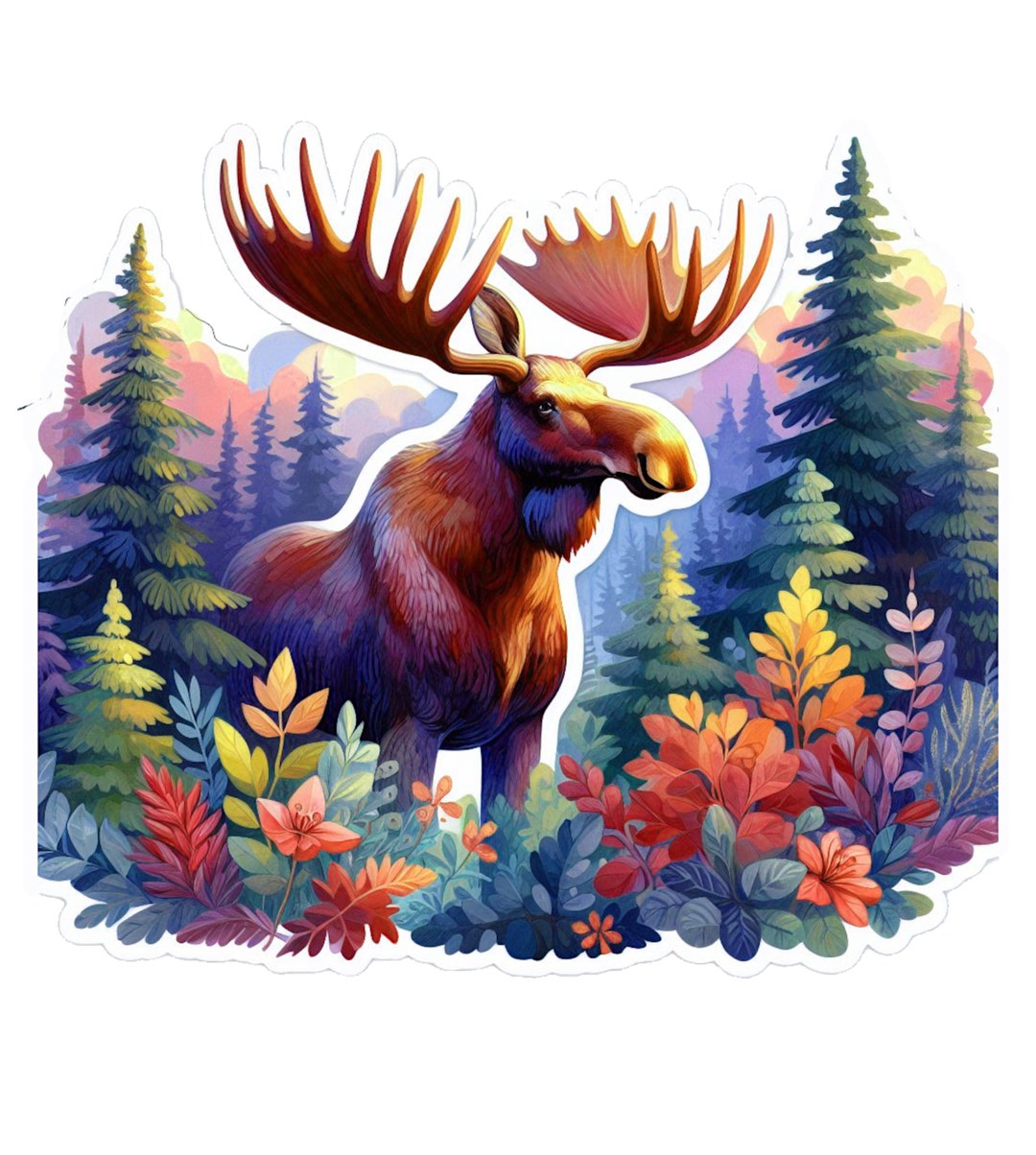 Moose Sighting Sticker Set of Two PNG Printable Stickers Nature Wall ...