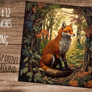 Fox in the Woods Printable PNG Watercolor Fox Art to Download Wild ...
