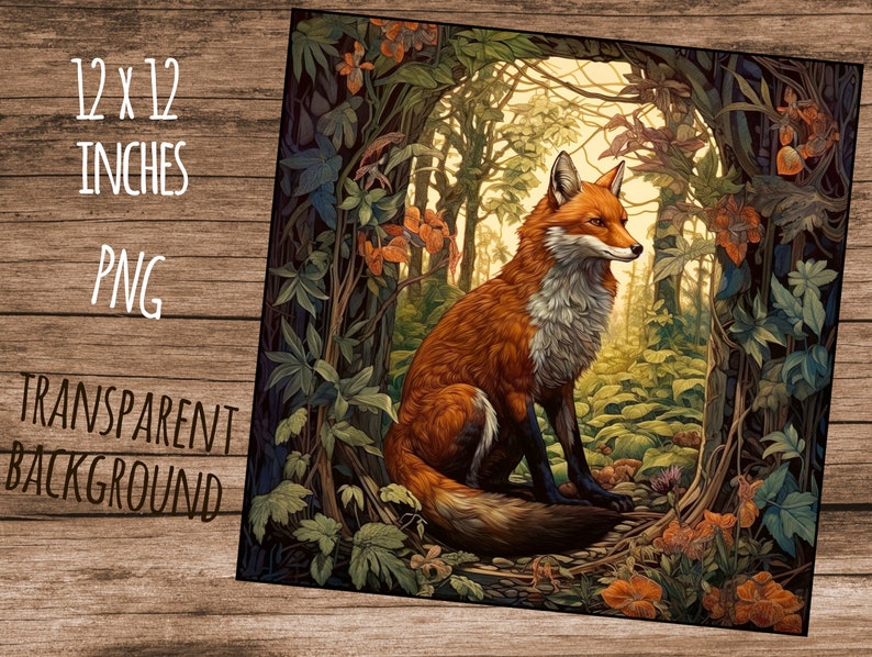 Watercolor Fox in Woodland, Fall Printable Art (PNG Download) - Etsy