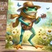 Frog Playing Mandolin Funny Animal Art Digital Download 12x12 Inches ...