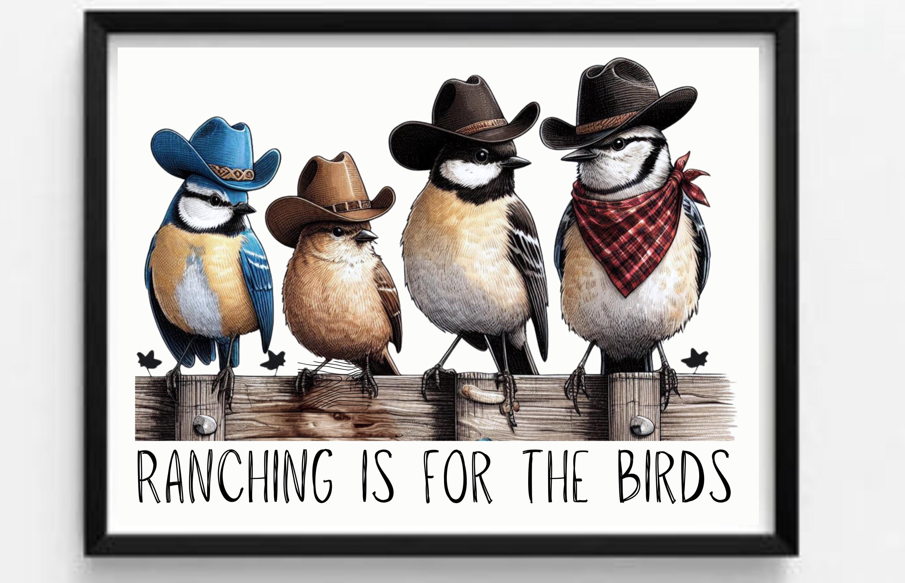 Country Western Bird Pngs Printable Bird Art Humorous PNG Wall Art ...