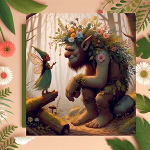 Fairy Princess and Troll Digital Illustration Fairy Forest Creature JPG ...
