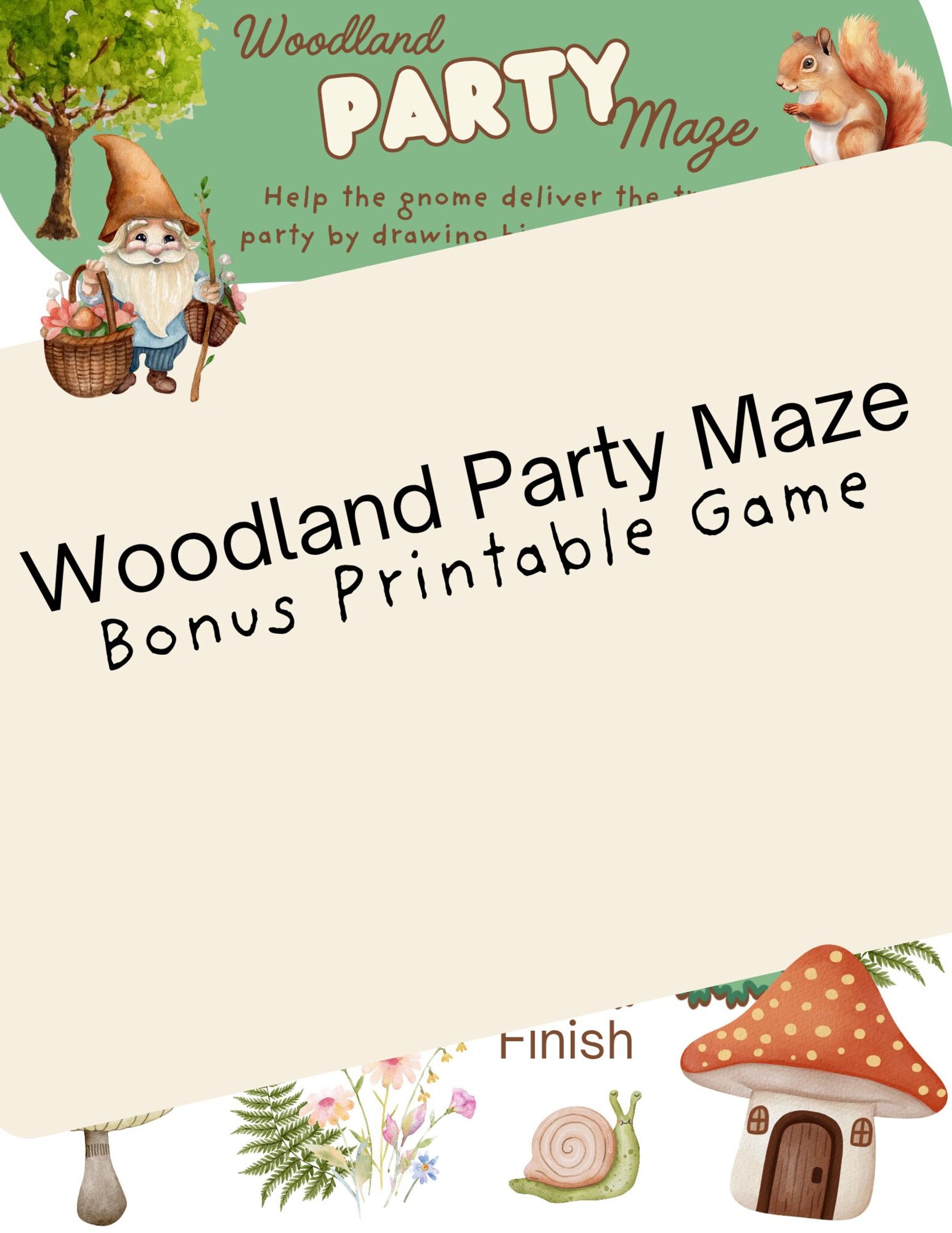 Woodland Birthday Party Bingo Themed Printable Games for Kids to ...