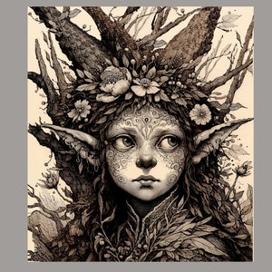 Troll Tree Digital Illustration JPG Printable Troll Wall Art 14HX11W ...