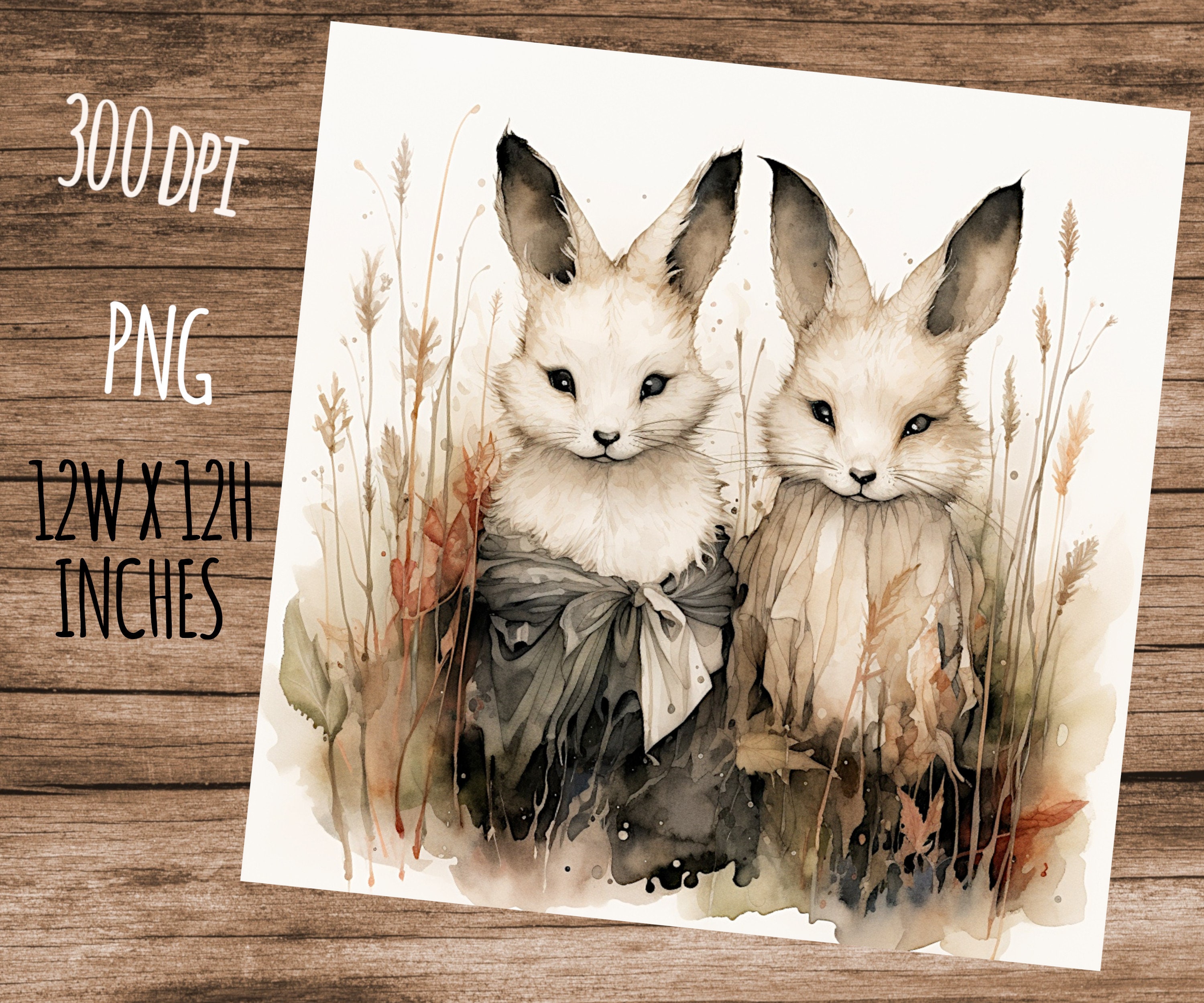 Printable Goth Bunnies Spooky Cute Rabbits Digital - Etsy