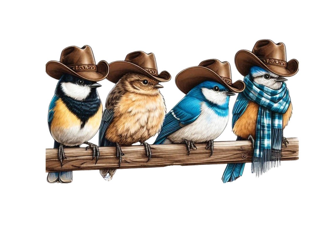 Country Western Bird Pngs Printable Bird Art Humorous PNG Wall Art ...