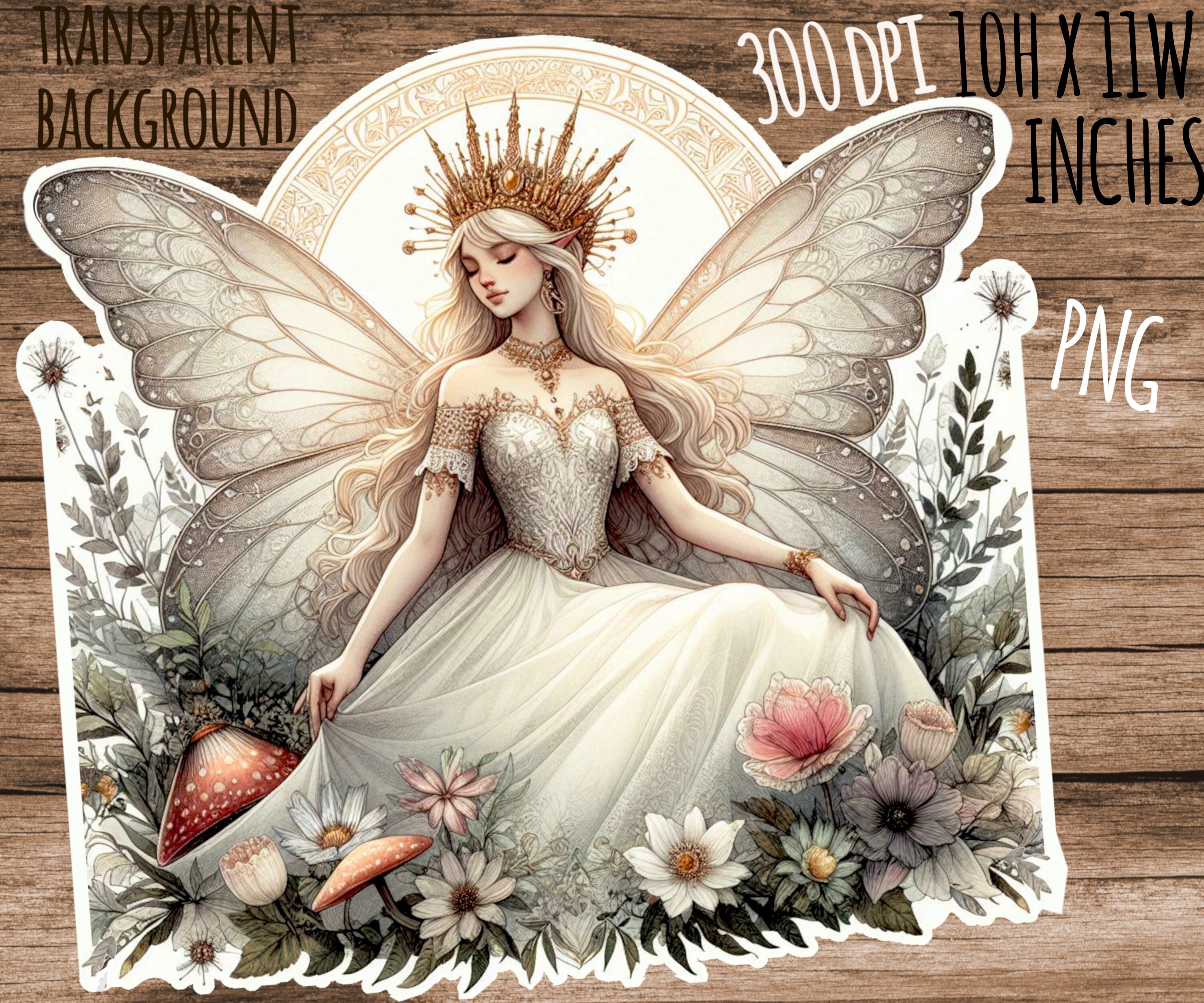 Forest Fairies Set of 3 Fairy PNG Printables Transparent Backgrounds ...