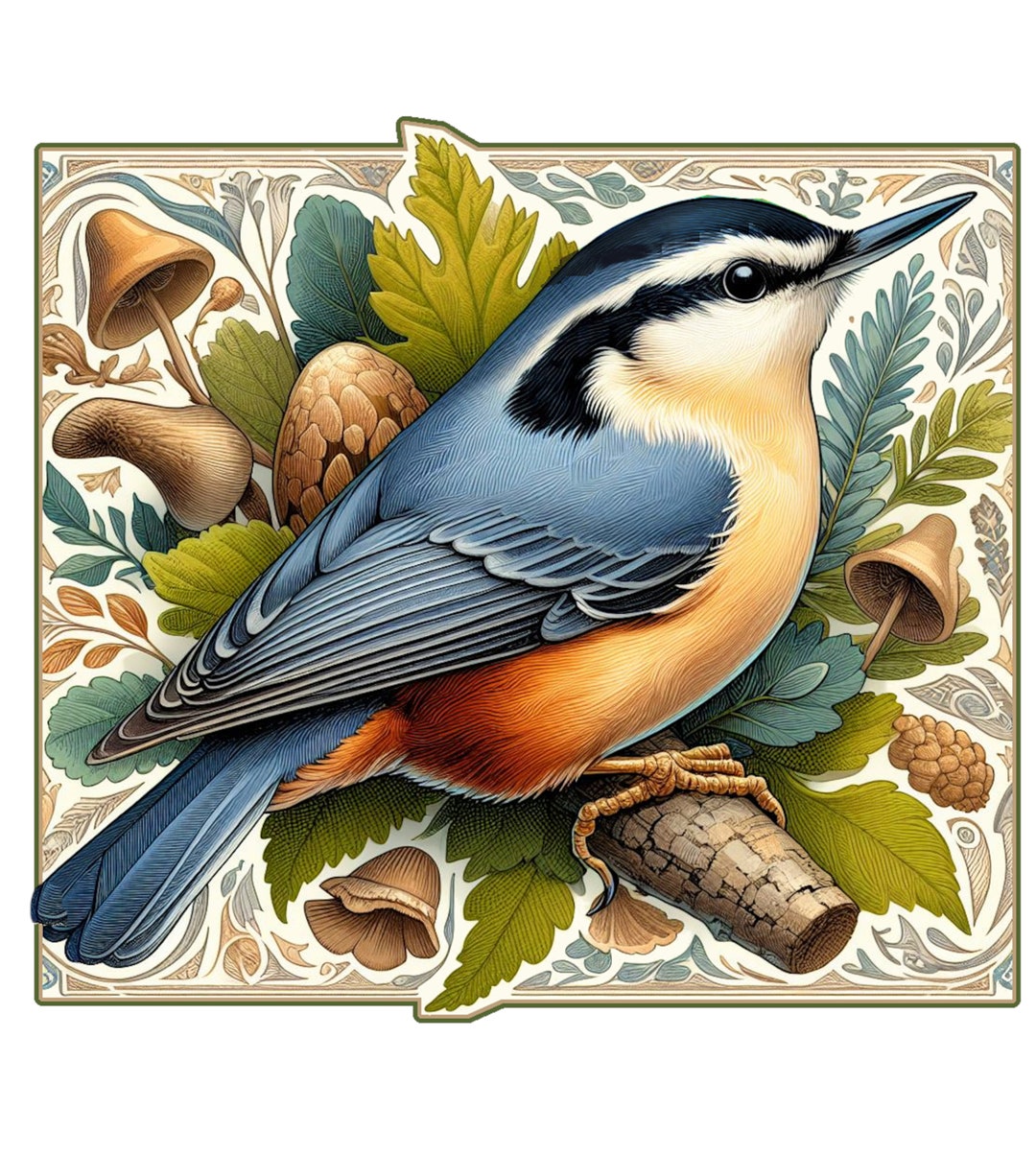 Nuthatch Bird Pngs Set of Two Nuthatch Designs Sub Art Bird Printable ...