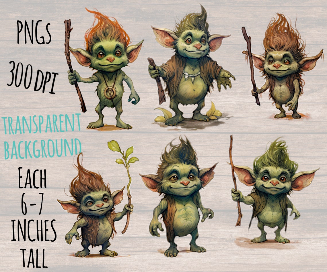 Forest Trolls Clip Art Set of 14 Funny Troll Pngs Printable Forest ...