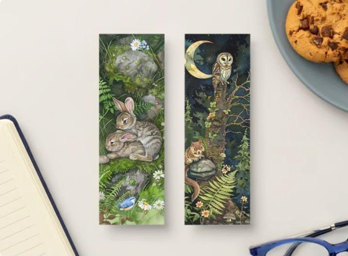 Forest Moonlight Printable Bookmarks Set of 16 Bookmarks to Print ...