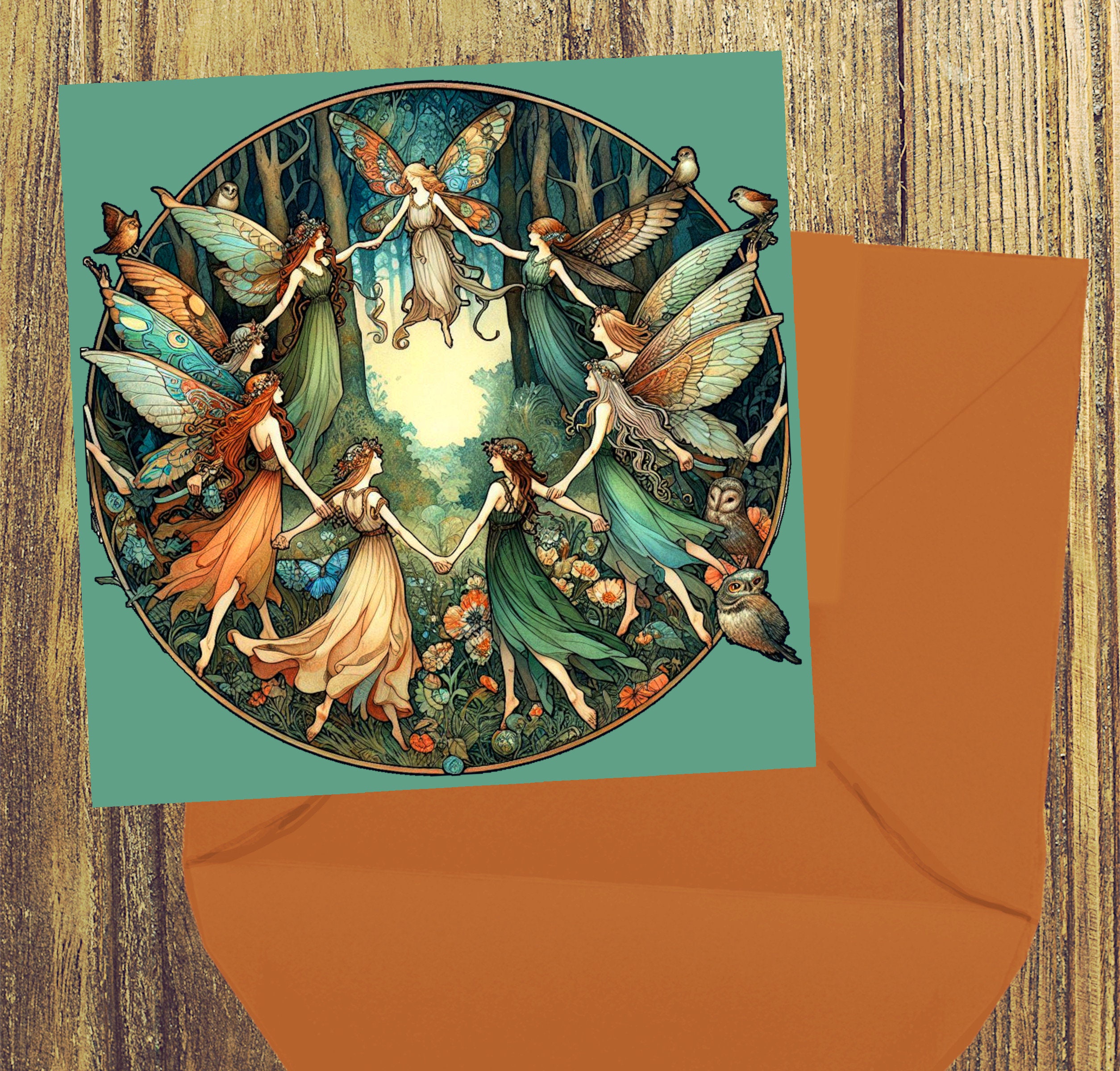 Forest Fairies Circle PNG Printable Transparent Back Fairy Wall Art ...