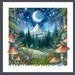 Mountain Moonlight Forest Mushroom Woodland Border Printable Nature ...