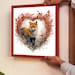 Fox Wild Heart Digital Illustration Wildlife Fox Printable Valentine ...