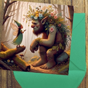Fairy Princess and Troll Digital Illustration Fairy Forest Creature JPG ...