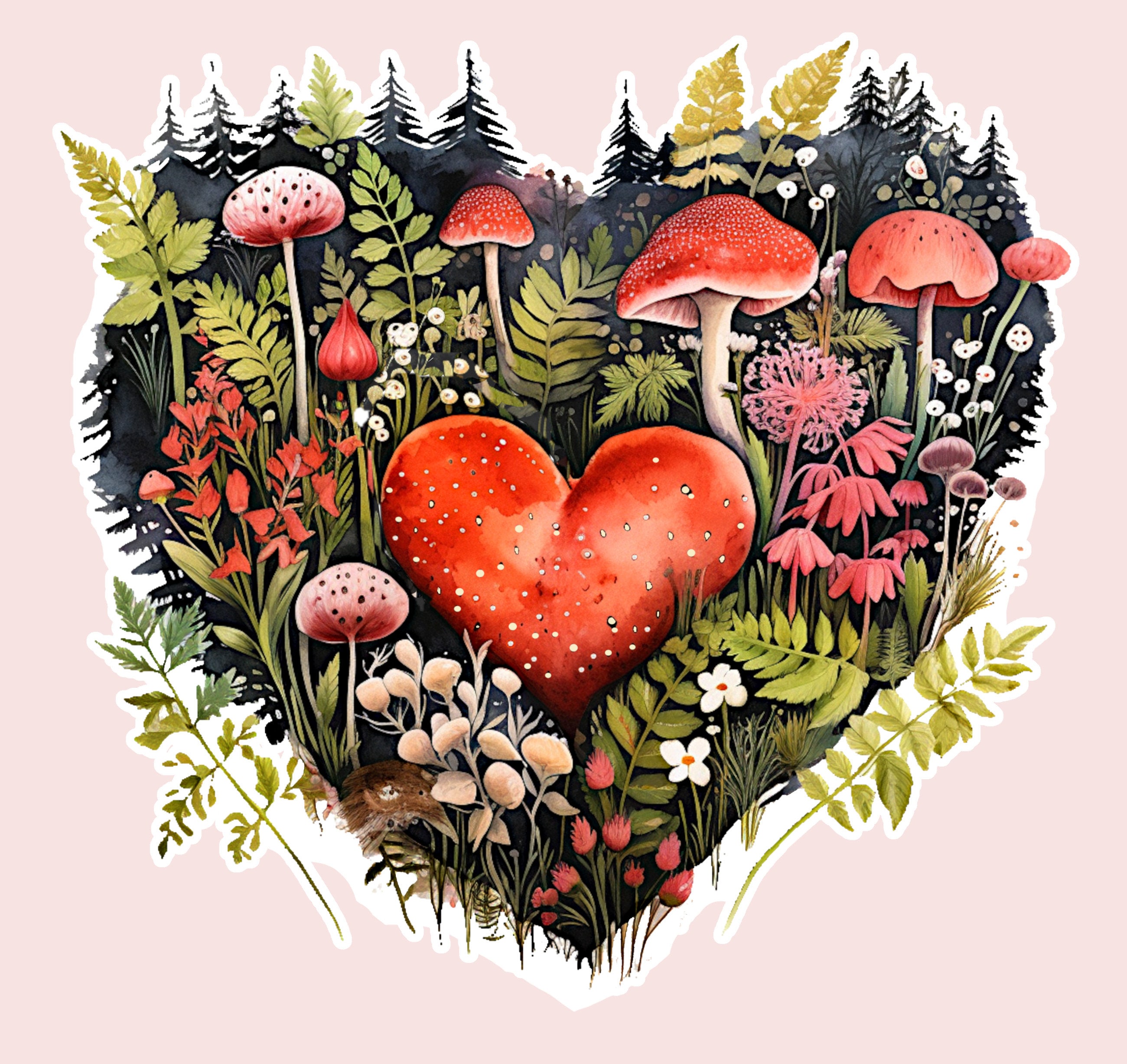 Nature Lover Forest Heart Valentine Graphic Nature Print and Quote ...