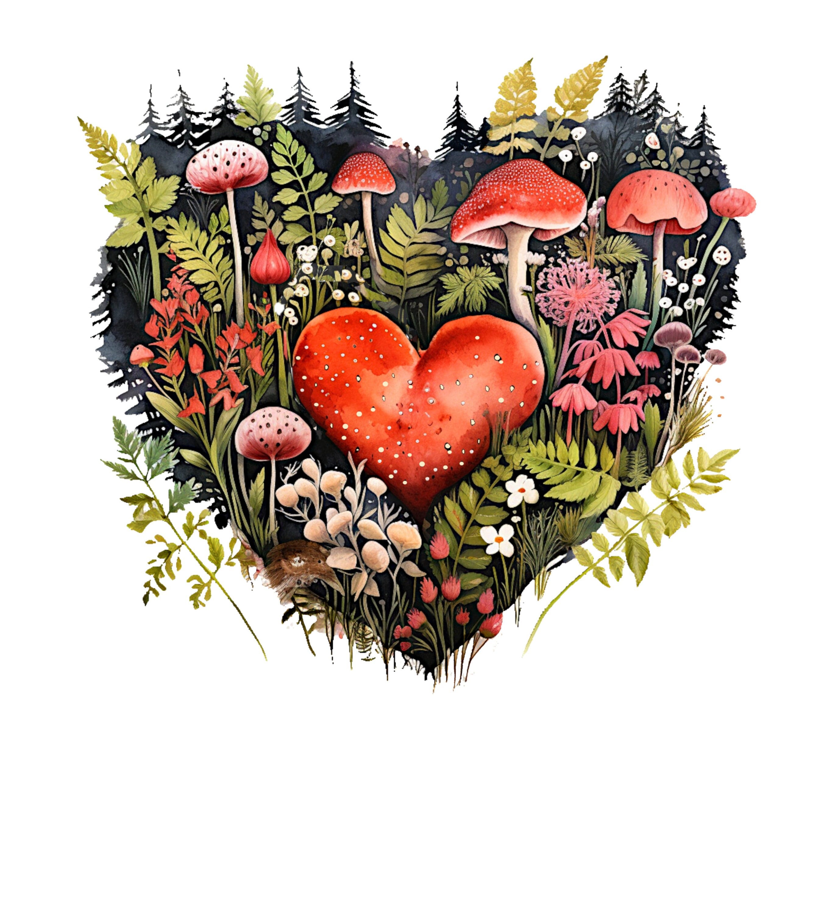 Nature Lover Forest Heart Valentine Graphic Nature Print and Quote ...