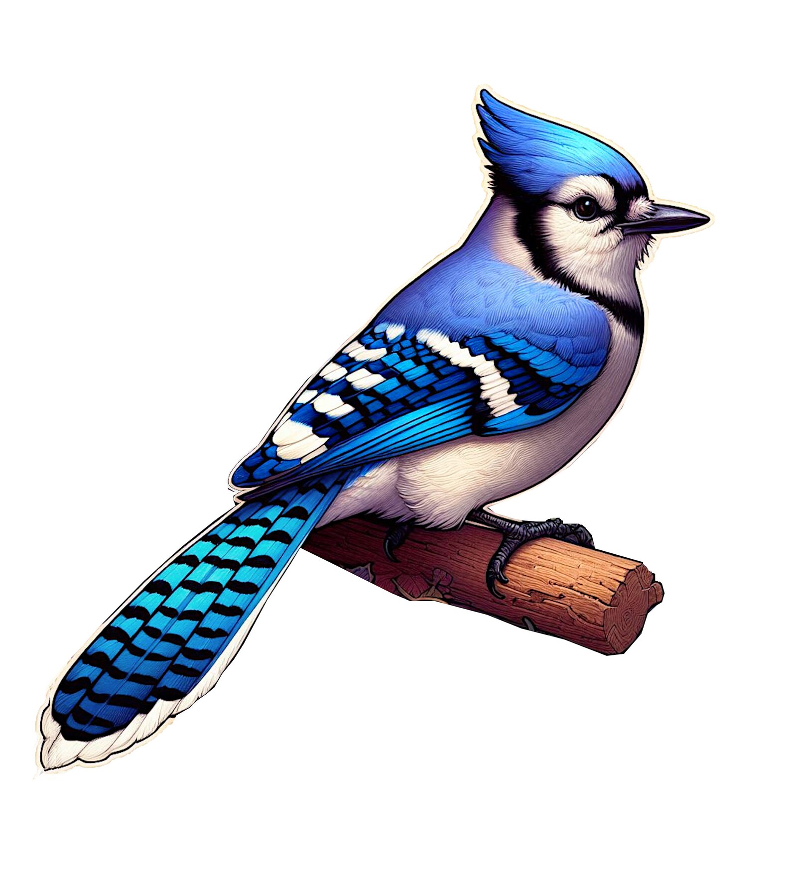 Watercolor Birds Clip Art Set of 5 PNG Printable Blue Jays 11 to 8 Inch ...