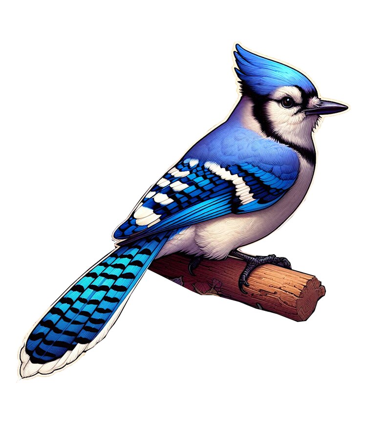 Watercolor Birds Clip Art Set of 5 PNG Printable Blue Jays 11 to 8 Inch ...