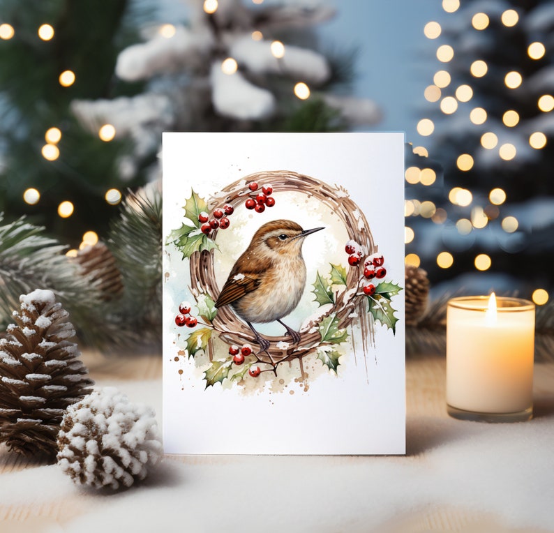 Watercolor Bird Wreath Printables Bundle Six 8x8 Inch Circular Bird ...