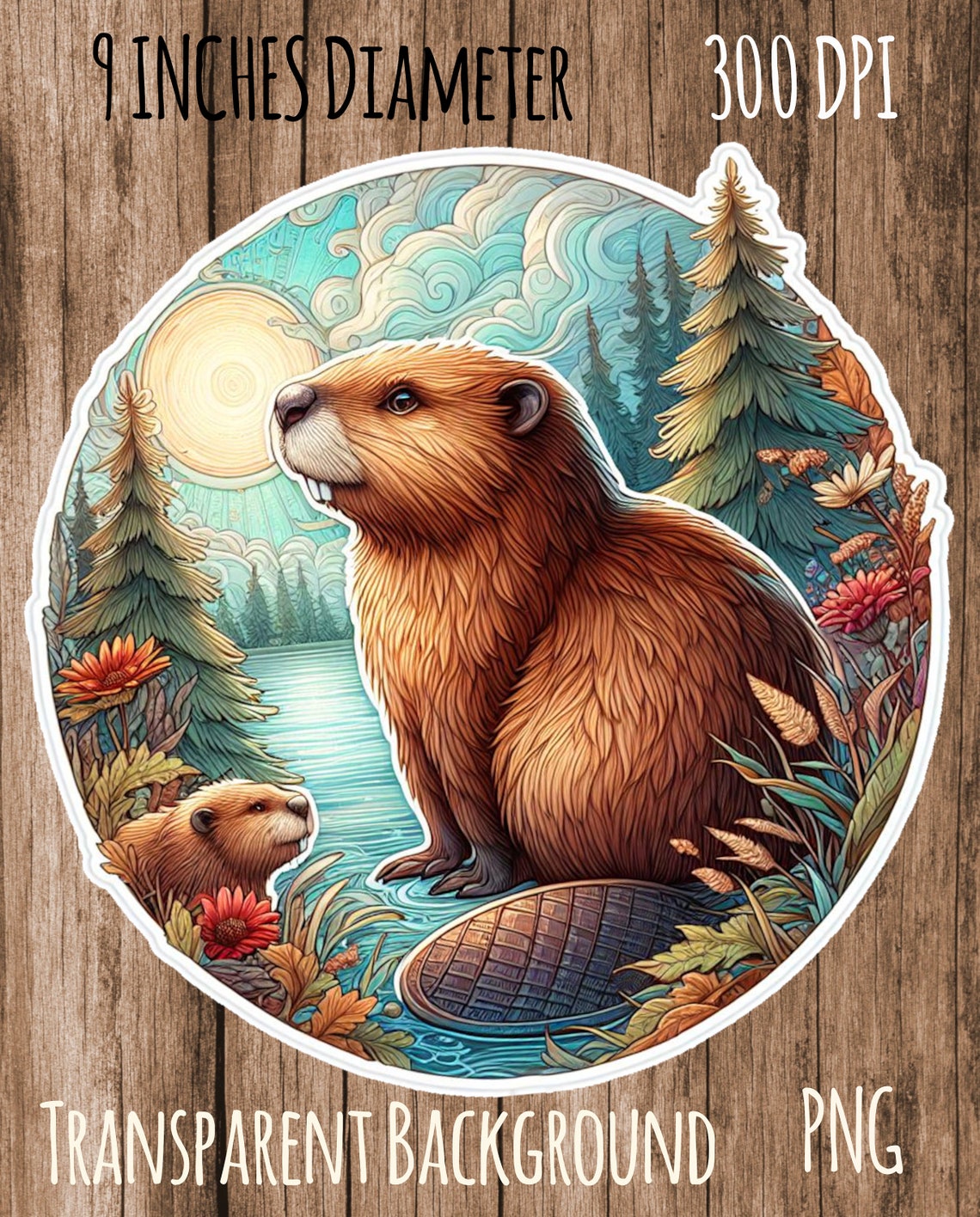 Forest Creatures Woodland Beaver PNG and Otter Printable Stickers ...