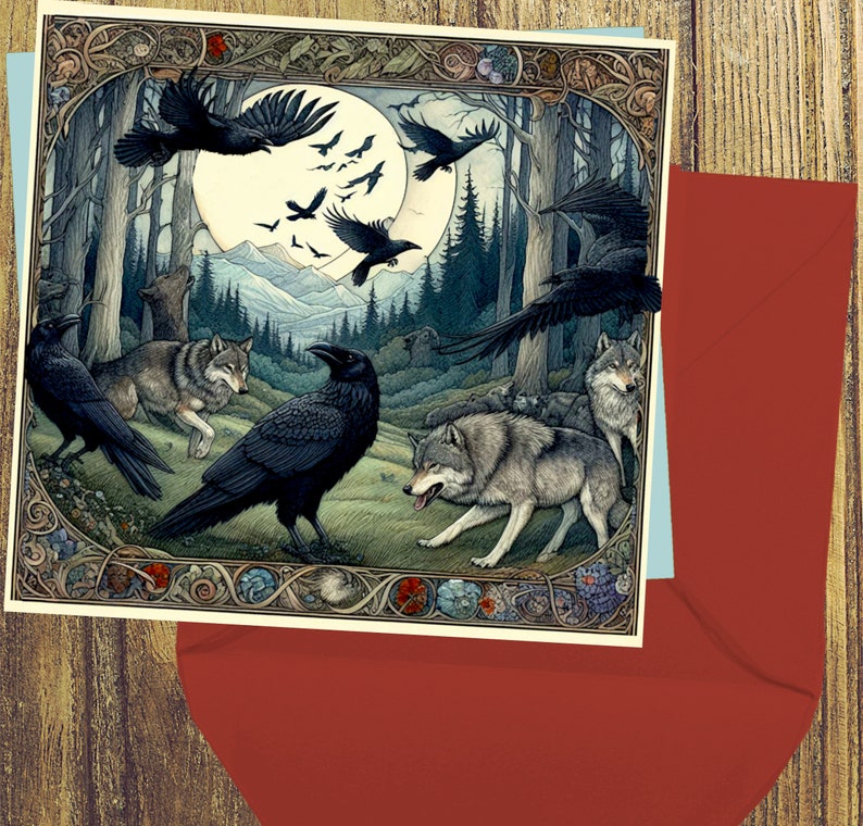 Ravens Play Tag With Wolves Digital Illustration Forest Creatures ...