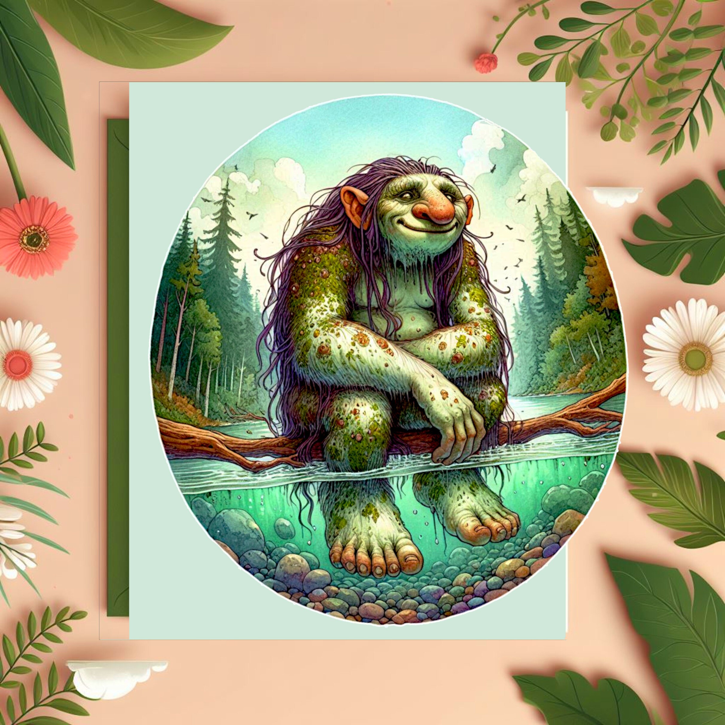 Troll Print Summer Forest Swimming Hole Troll PNG Printable Transparent ...