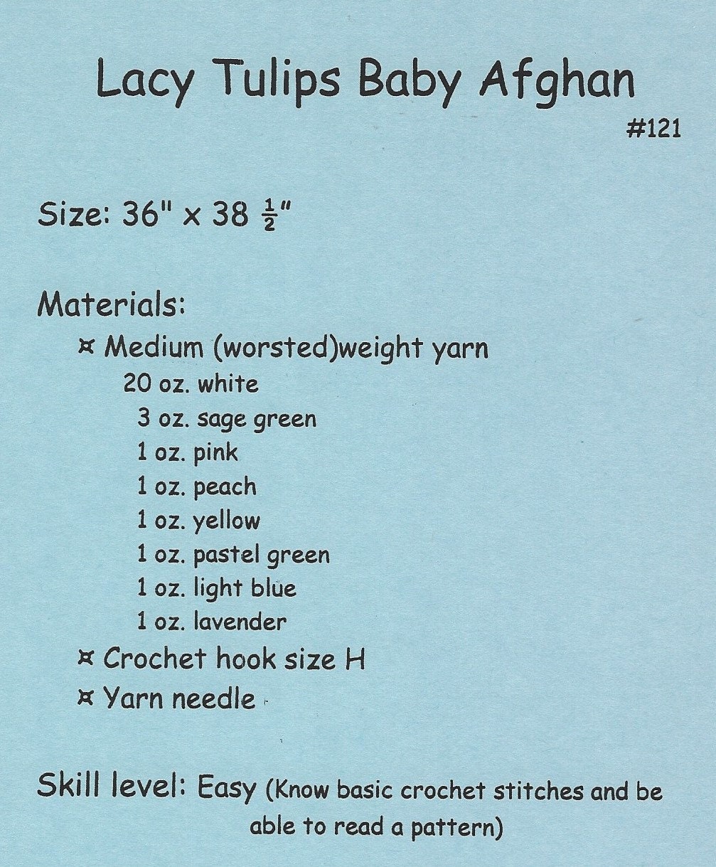 Lacy Tulips Baby Afghan and Bunny Crochet PDF PATTERN - Etsy