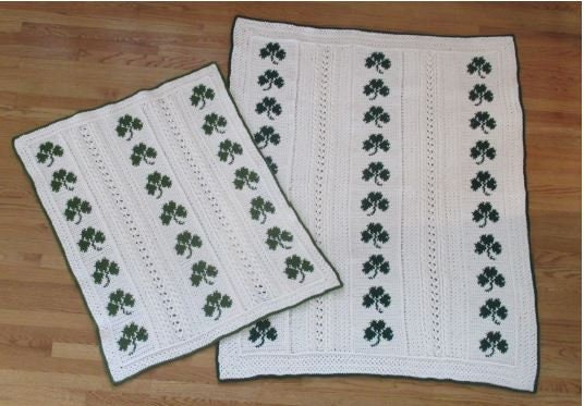 Irish Fisherman and Shamrocks PDF Crochet Pattern, Baby or Throw Size ...
