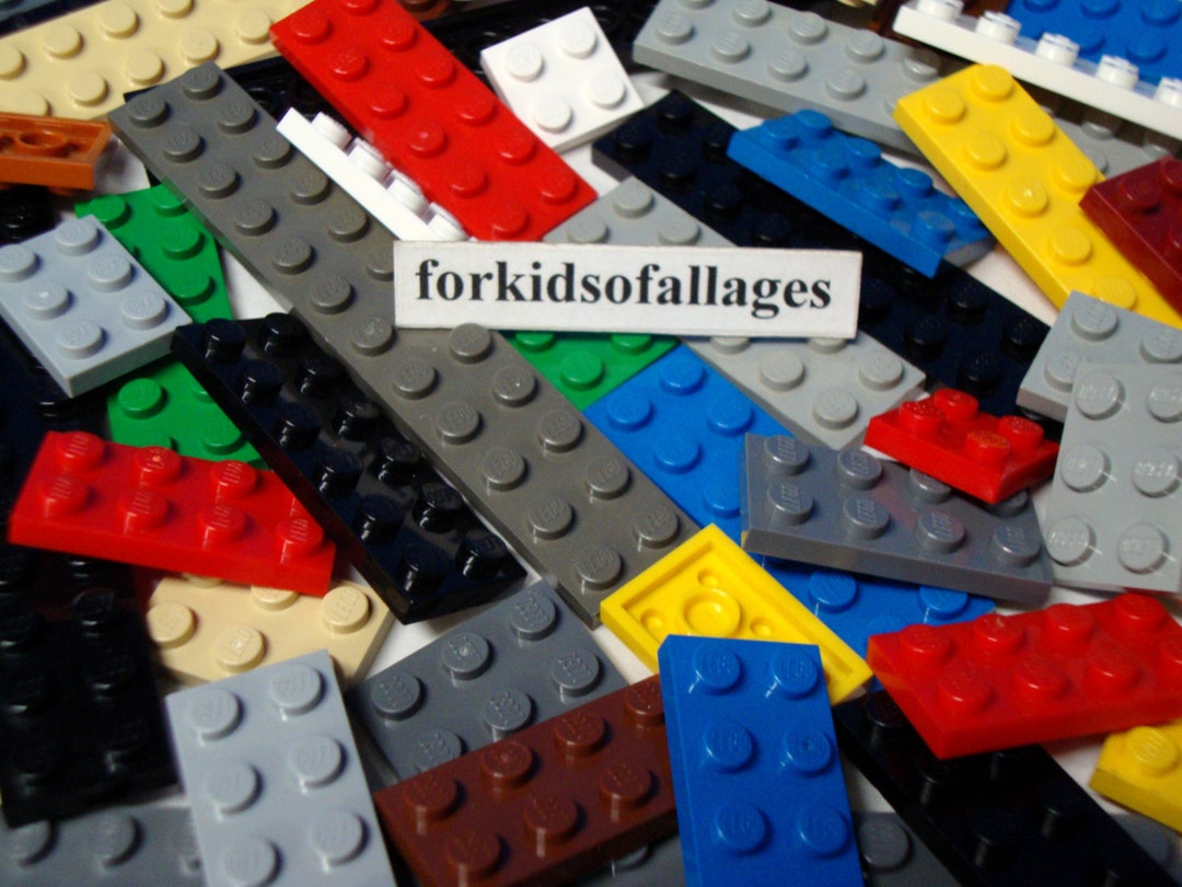 40 Lego 2-stud Wide Flat Plates - Assorted Lengths and Colors - Bulk ...