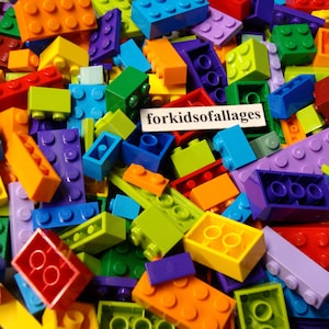 100 Bulk Basic Lego Pieces: Bricks Blocks Plates W/ Bright Colors ...