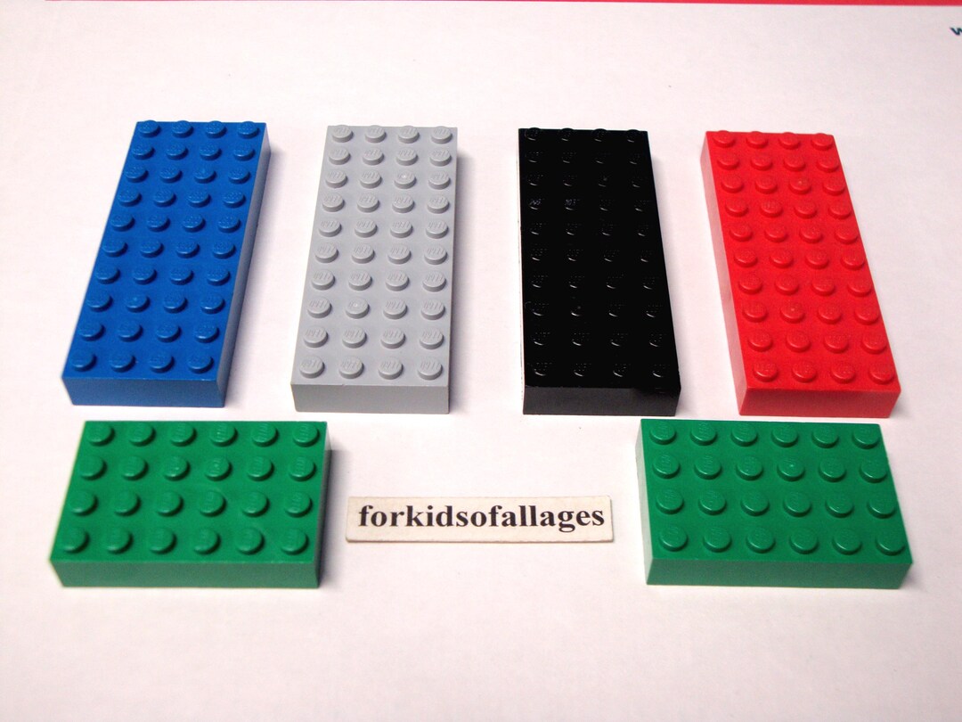 6 Lego Bricks: 4x10 and 4x6 Dots/studs 1 1/4 X 3 1/8 and 1/14 X 1 7/8 ...