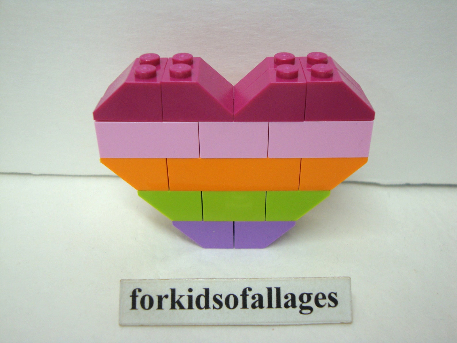 Custom Built Heart Made With Lego Bricks your Choice of - Etsy