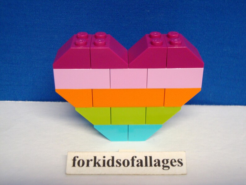 Custom Built Heart made with Lego Bricks Your choice of | Etsy
