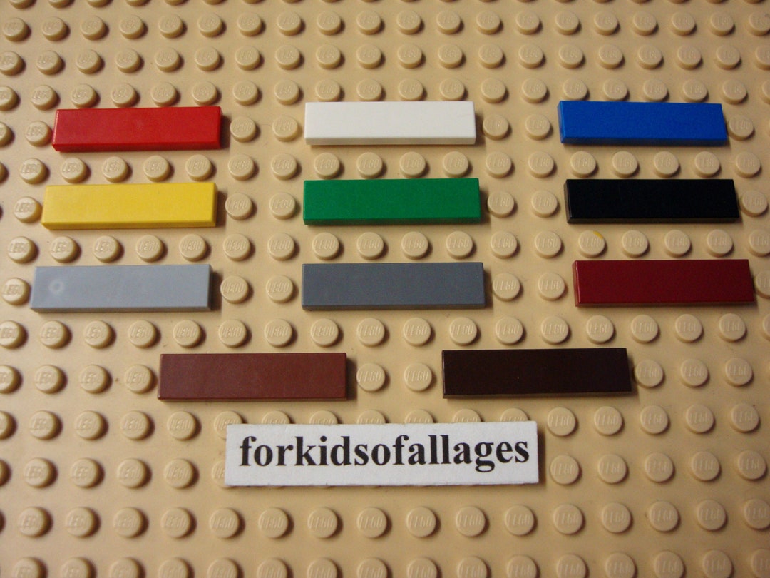 24 Lego Tiles / Finishing Plates - 1x4 Stud Size - Smooth Thin Flat ...