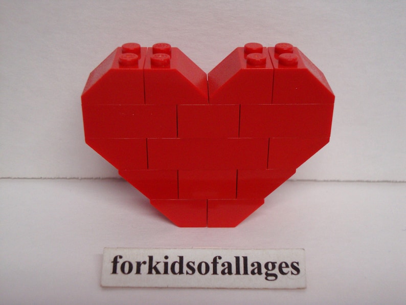 Custom Built Heart Made With Lego Bricks your Choice of - Etsy