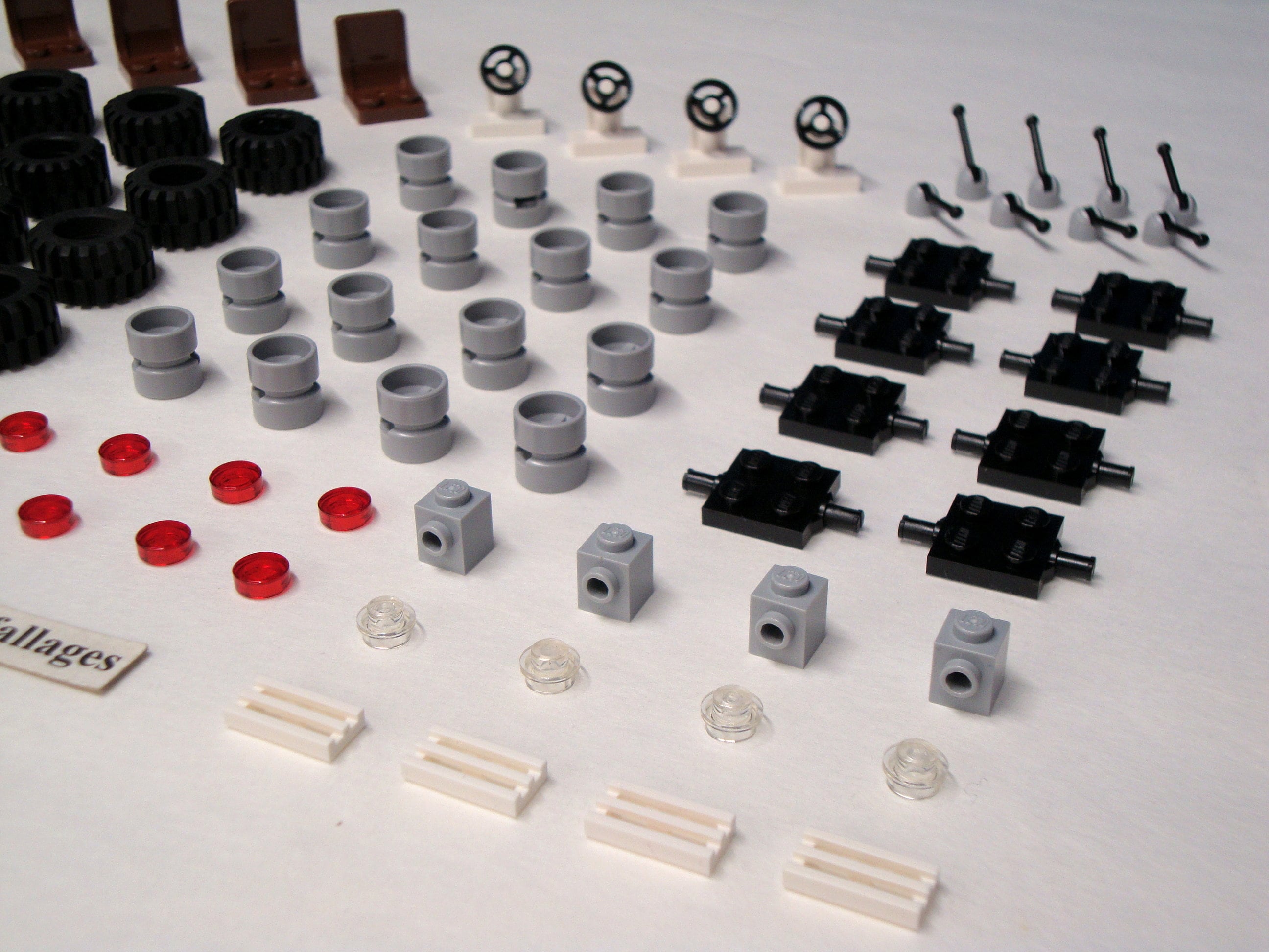 Lego Pieces: Wheels/rims, Rubber Tires, Axles, Steering Wheels+ Parts ...
