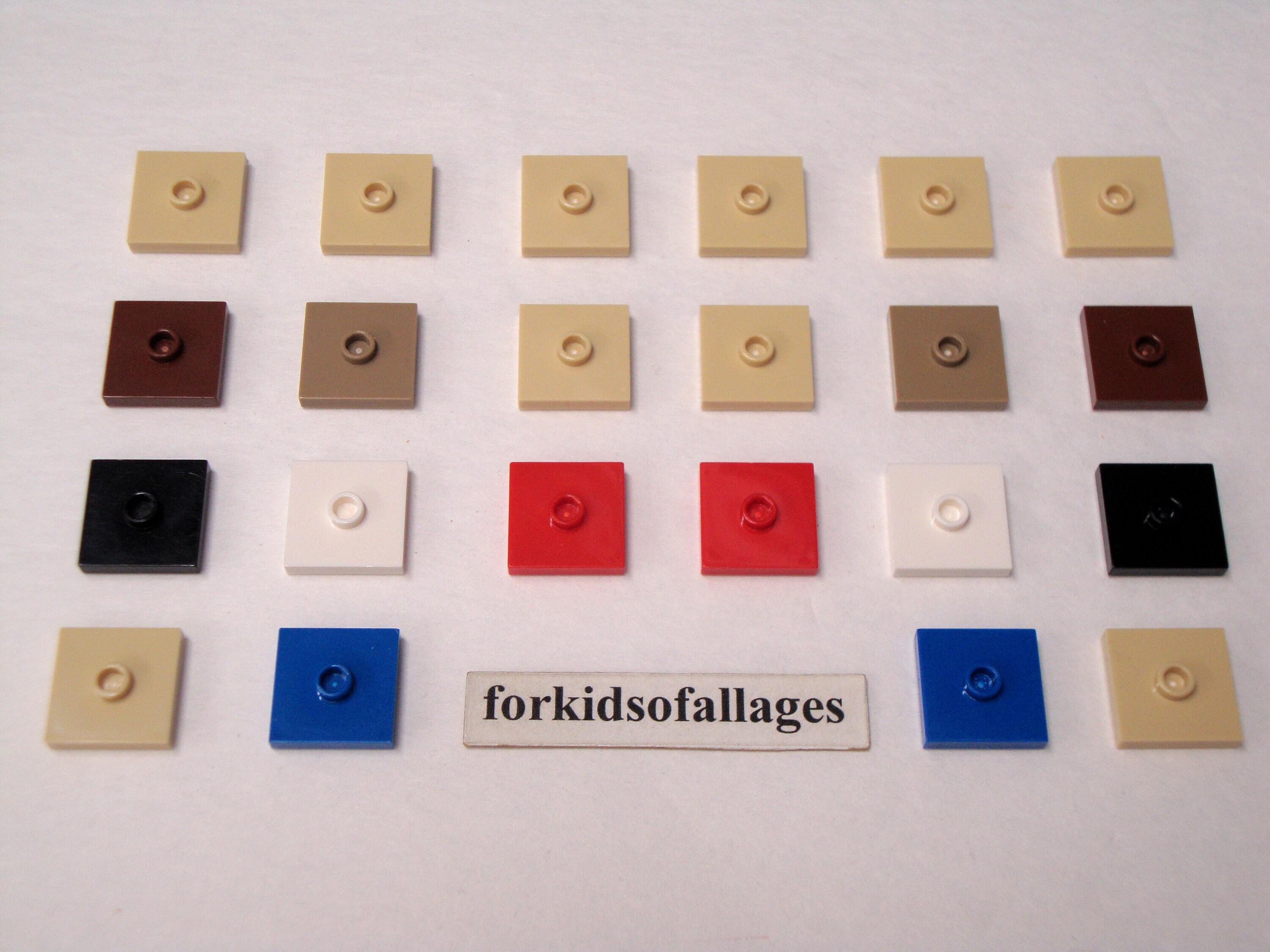 22 Lego Jumper Tiles With Center Stud - 2x2 Stud Size Finishing Plates ...