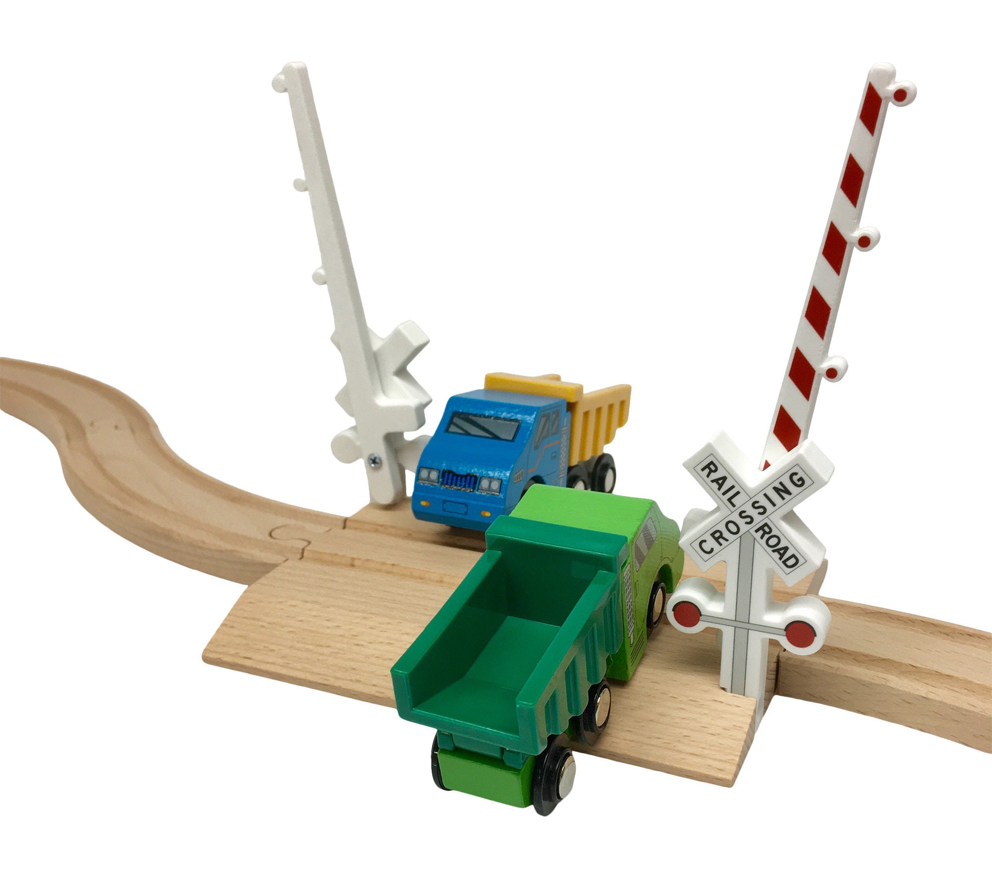 Wooden Railroad Crossing Compatible W/ All Magnetic Wooden - Etsy