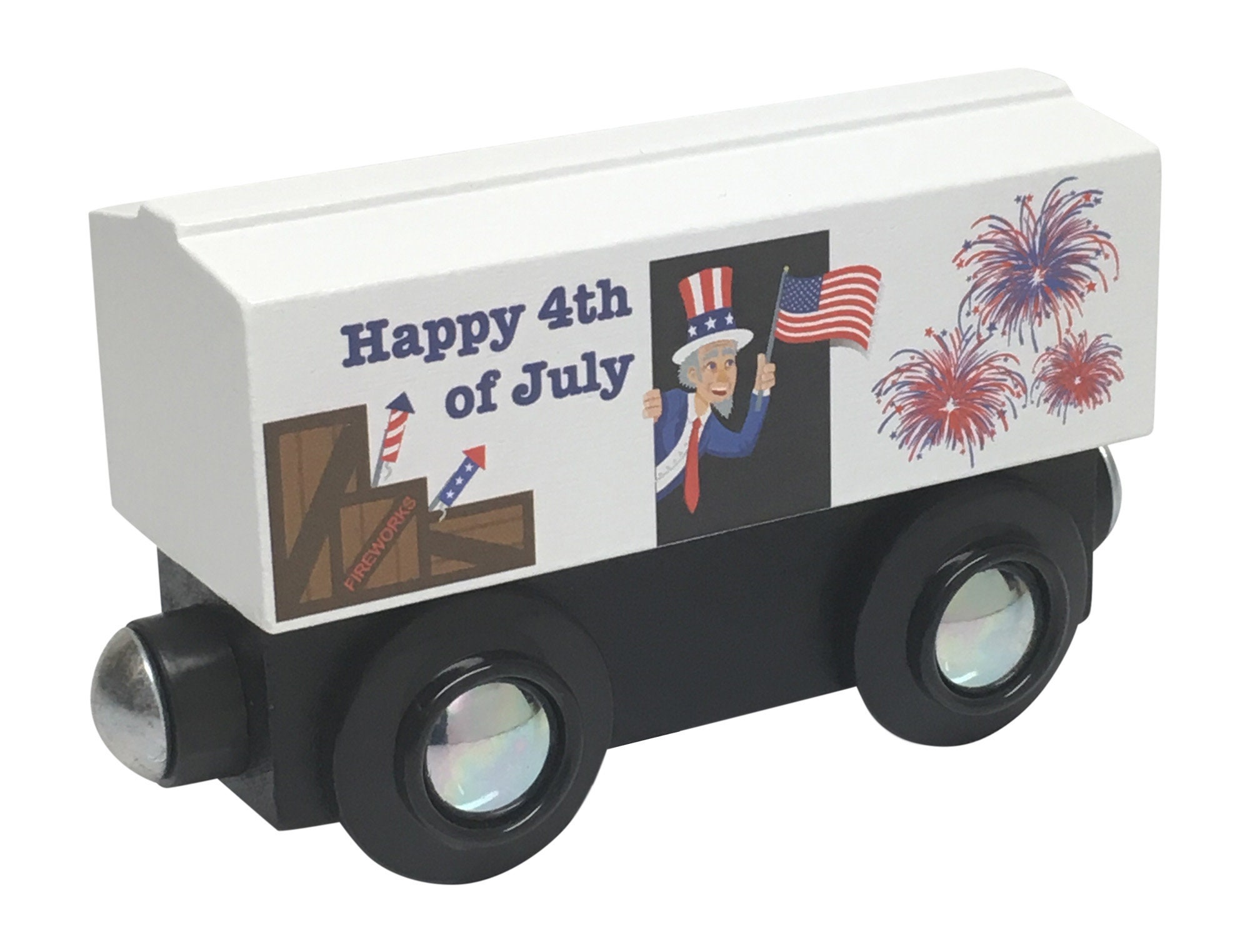 4th of July Wooden Train Boxcar - Compatible W/ All Magnetic Wooden ...