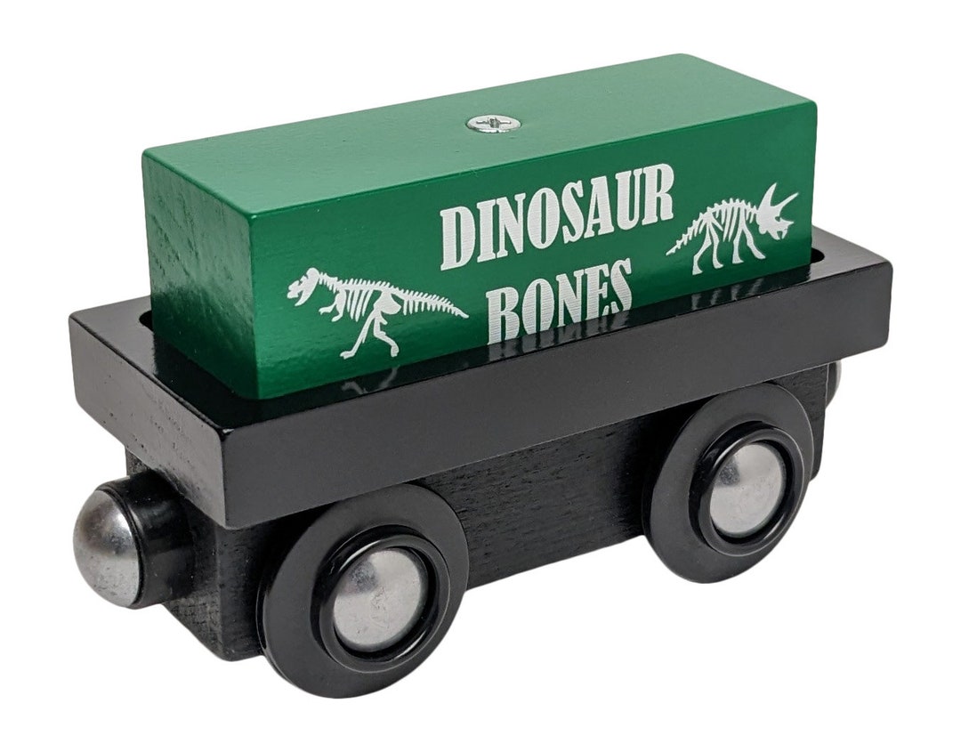 Dinosaur Bones Cargo Car Wooden Train - Compatible W/ All Magnetic ...