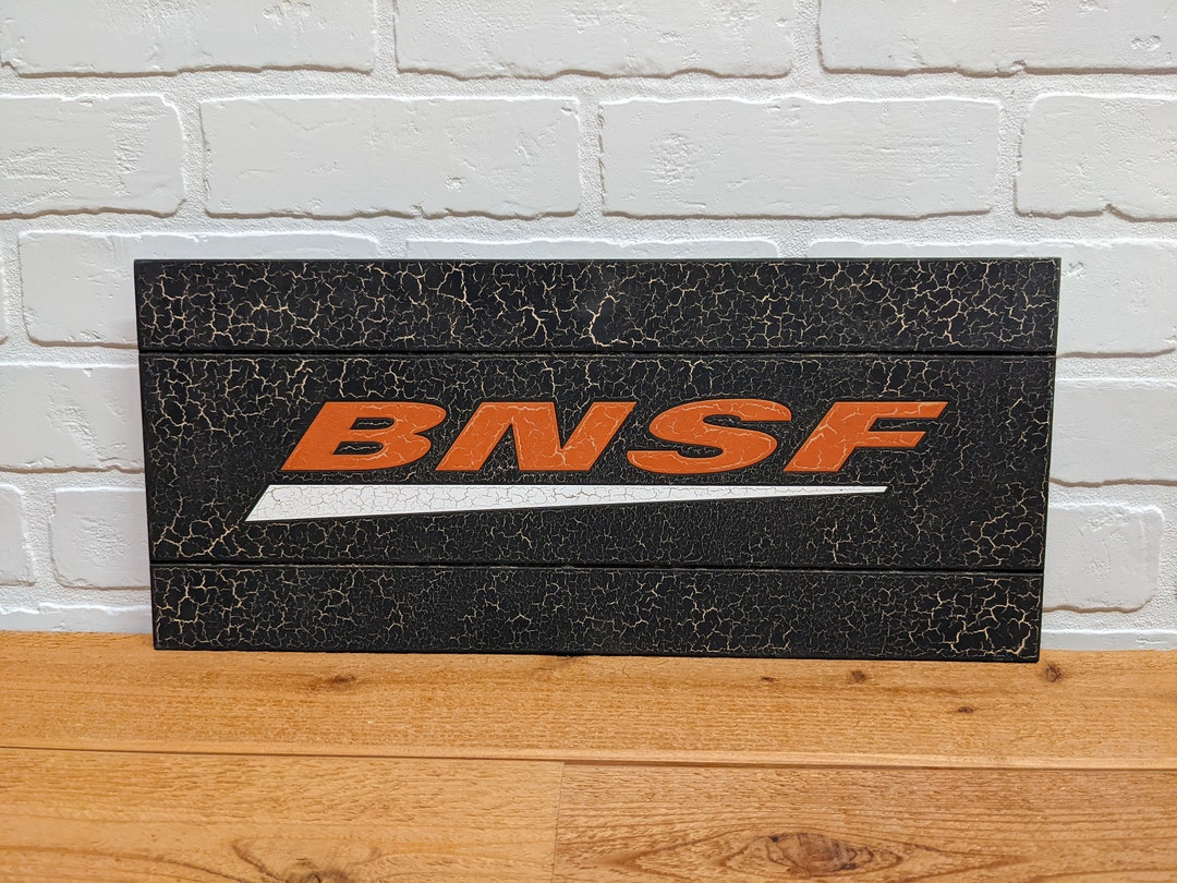 BNSF Rustic Looking Train Sign Antiqued Vintage Style - Etsy