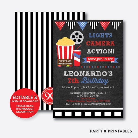 Movie Party Invitation Wording