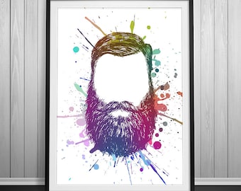 Beard print | Etsy